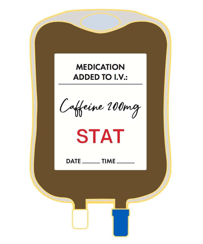 Coffee IV Bag Enamel Pin – 12 Hour Grind